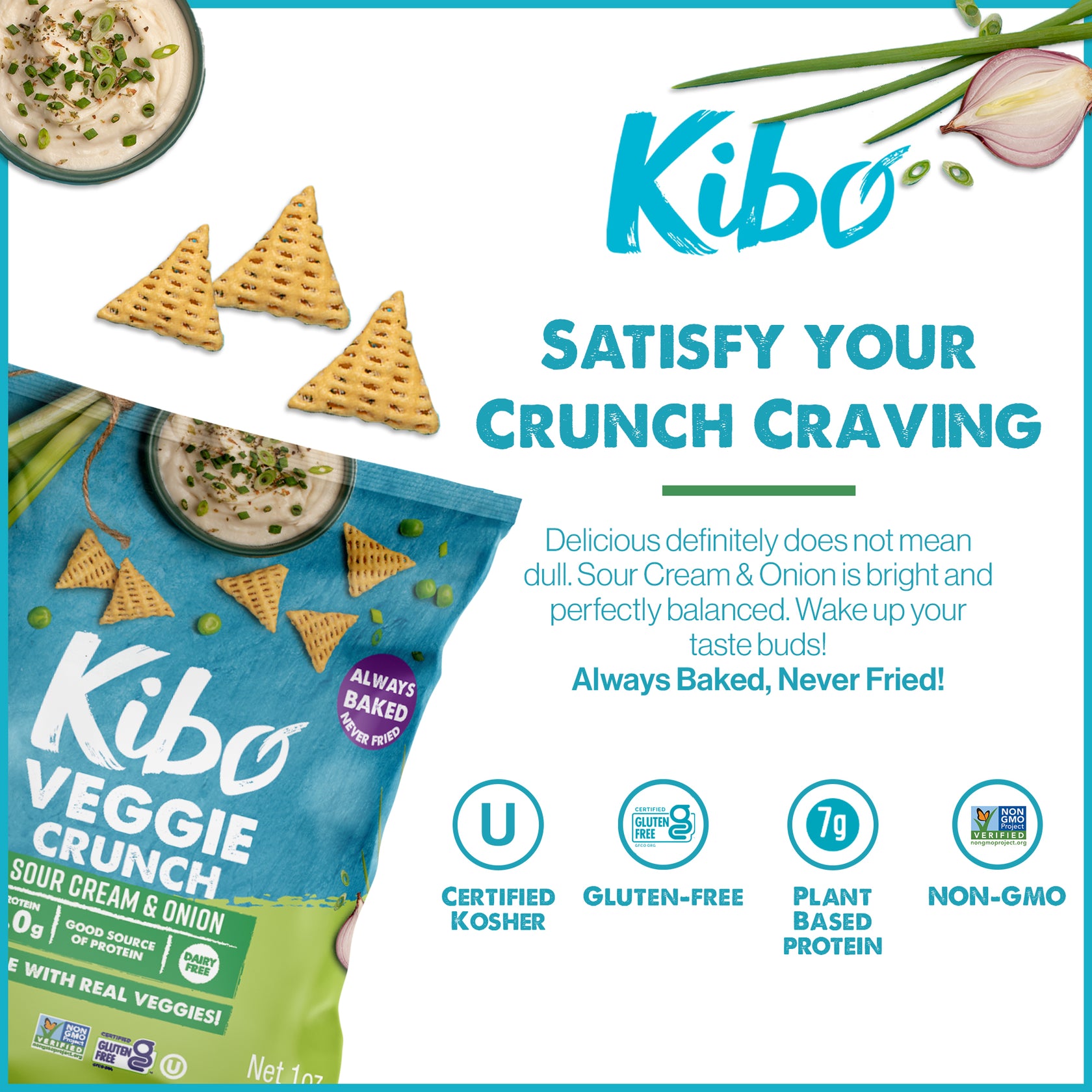 VEGGIE CRUNCH SOUR CREAM & ONION – Kibo Foods